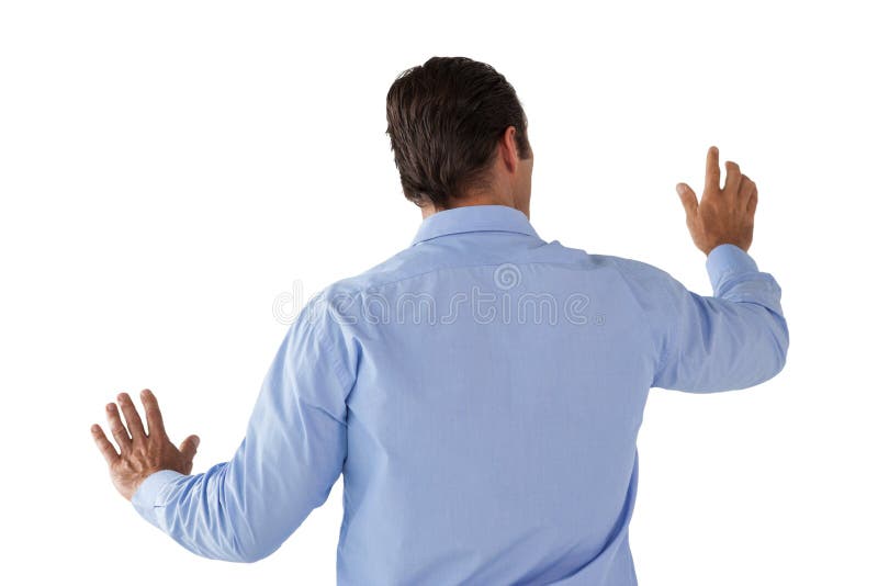 Businessman on Blue Arrow and Graph Stock Image - Image of blue, dark ...