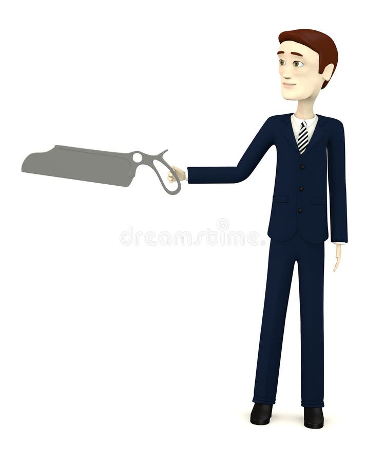 Businessman with bone saw stock illustration. Illustration of surgery ...