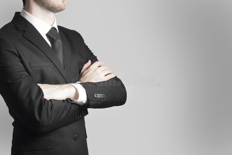 Businessman Boss Crossed Arms Work Warning Stock Photo - Image of ...