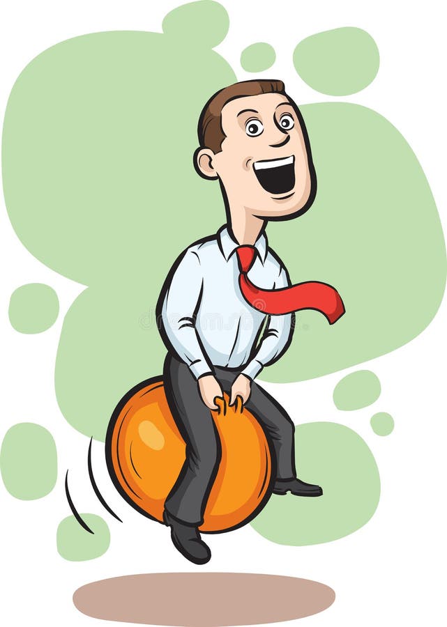 Businessman Bouncing on Space Hopper Stock Vector - Illustration of ...