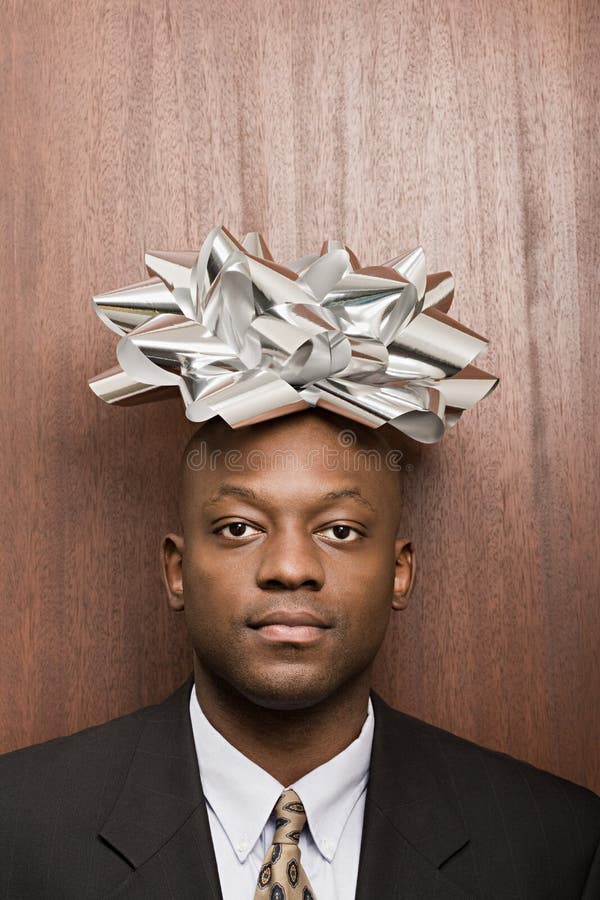 Businessman with Bow on His Head Stock Photo - Image of celebrations ...