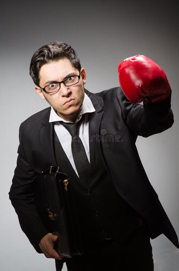 Businessman with Boxing Gloves Stock Photo - Image of boxer ...