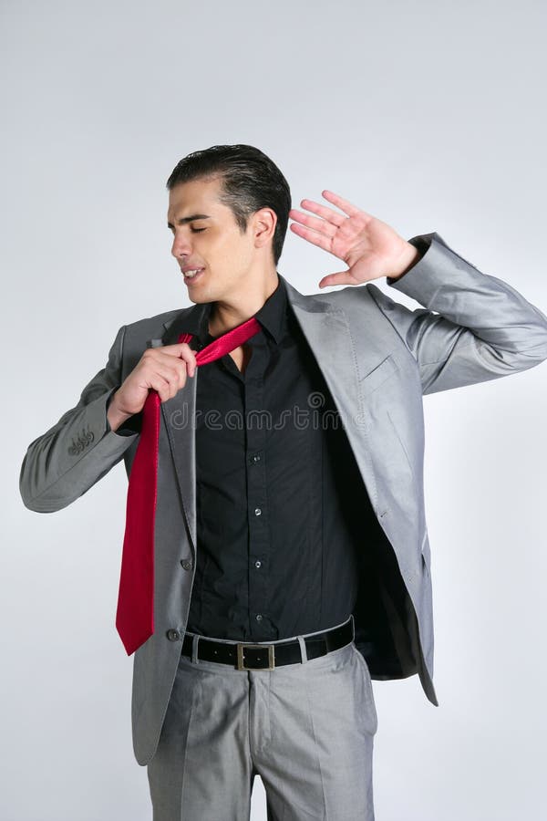 Businessman Break Finish Work Take Off Tie Stock Photo - Image of ...