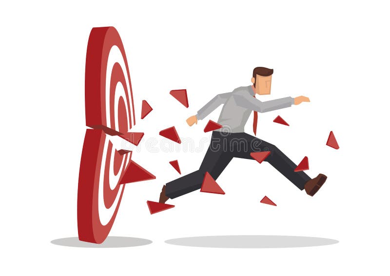 Businessman Breakthrough the Target Archery Stock Vector - Illustration ...