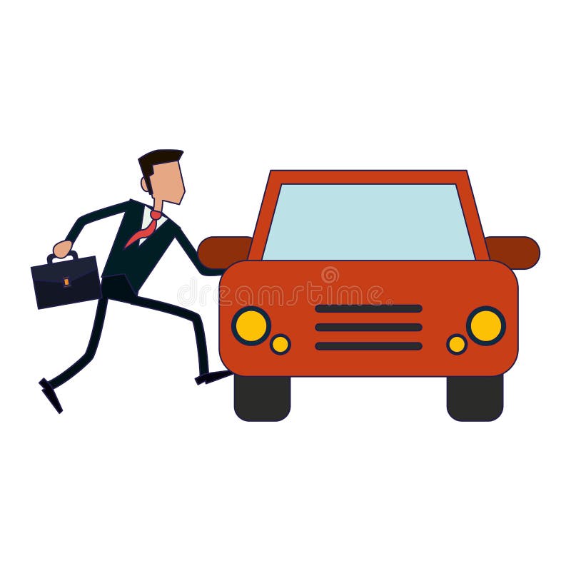 Businessman Taking Taxi Cab Stock Vector - Illustration of shipping ...