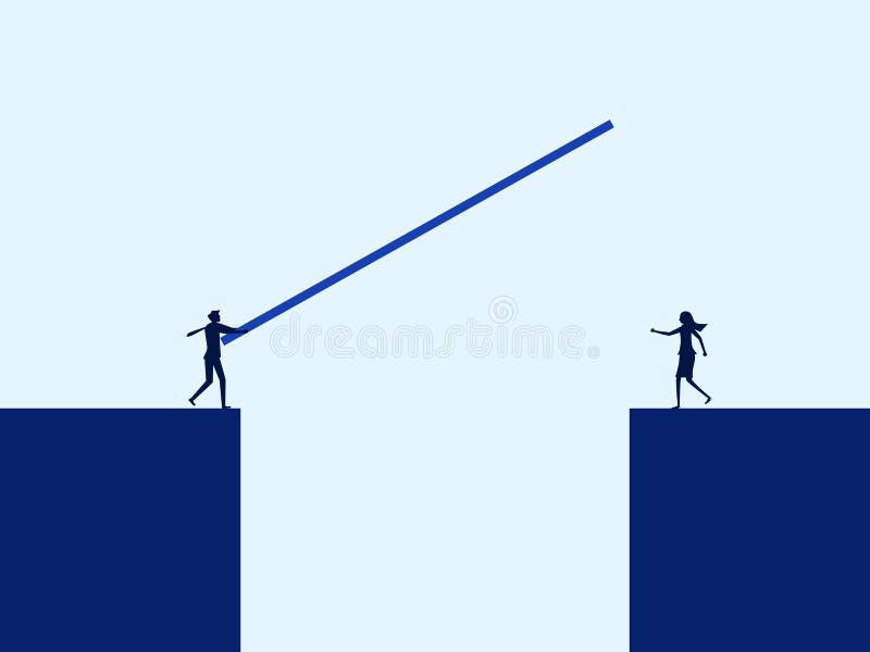 Businessman Building a Business Bridge. Symbol of Solution Stock Vector ...