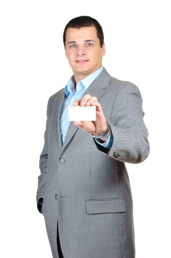 Businessman with a Business Card Stock Image - Image of fashion ...