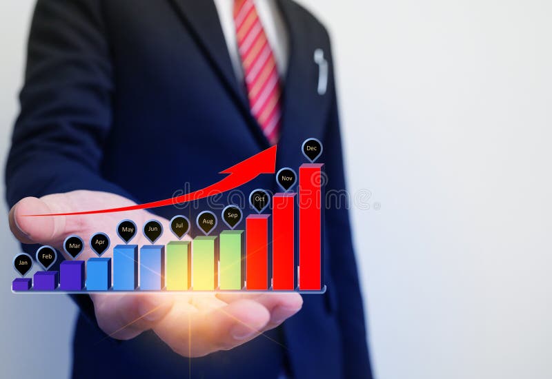 Businessman and Business Performance Chart Growing Stock Photo - Image ...