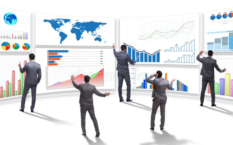 Businessman in Business Visualization and Infographics Concept Stock ...