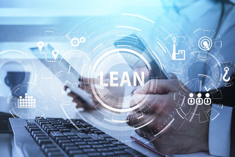 Businessman and Businesswoamn Using Phone and Computer To Discover Lean ...