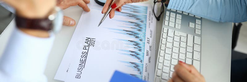 Businessman and Businesswoman in Office are Developing Business Plan ...