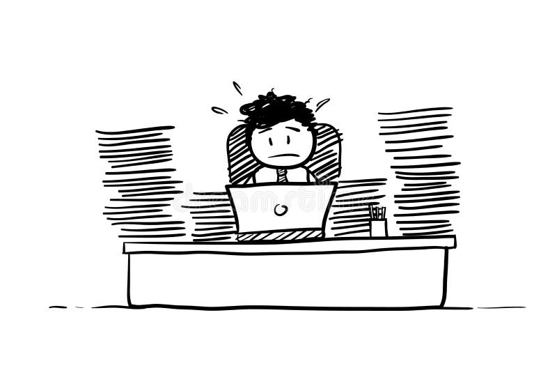 Businessman Busy Doing Paperwork Stock Vector - Illustration of hard ...