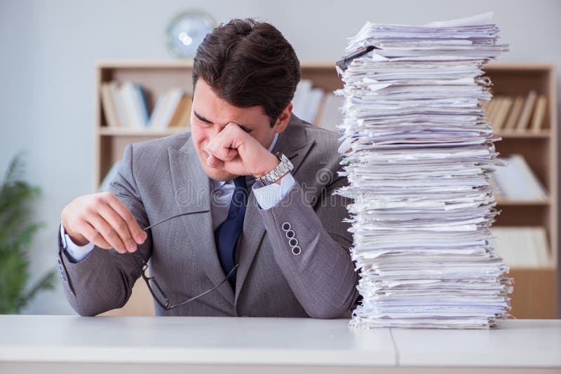 The Businessman Busy with Paperwork in Office Stock Photo - Image of ...