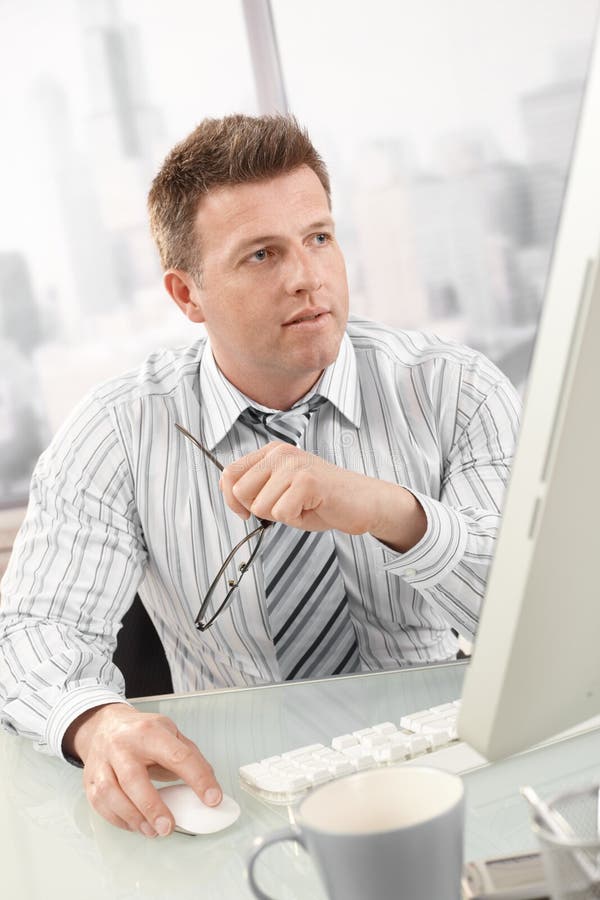 Businessman Busy Working in Office Stock Image - Image of employee ...