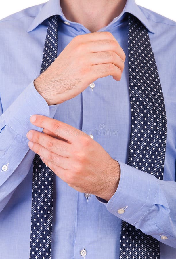 Businessman Buttoning His Sleeve. Stock Photo - Image of career ...