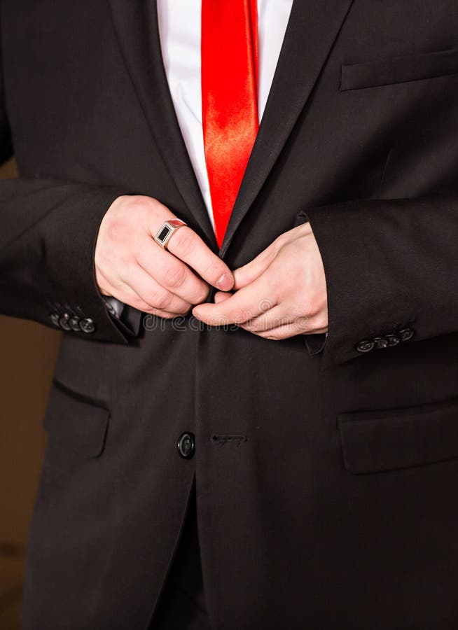 Businessman Buttons His Suit Stock Image - Image of businessman ...