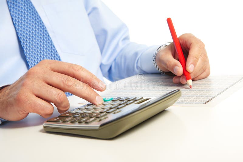 The Businessman and Calculator Stock Photo - Image of business ...