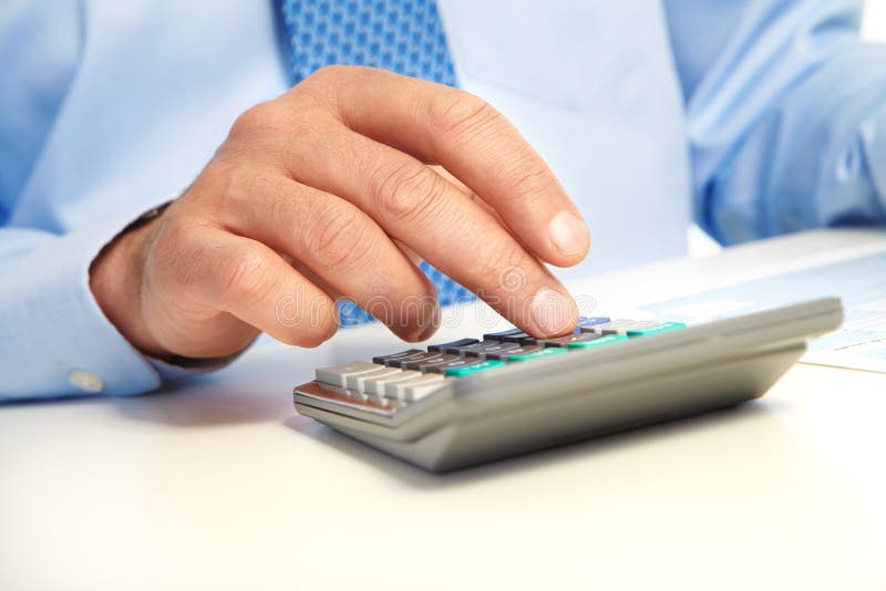 The Businessman and Calculator Stock Photo - Image of positive, table ...