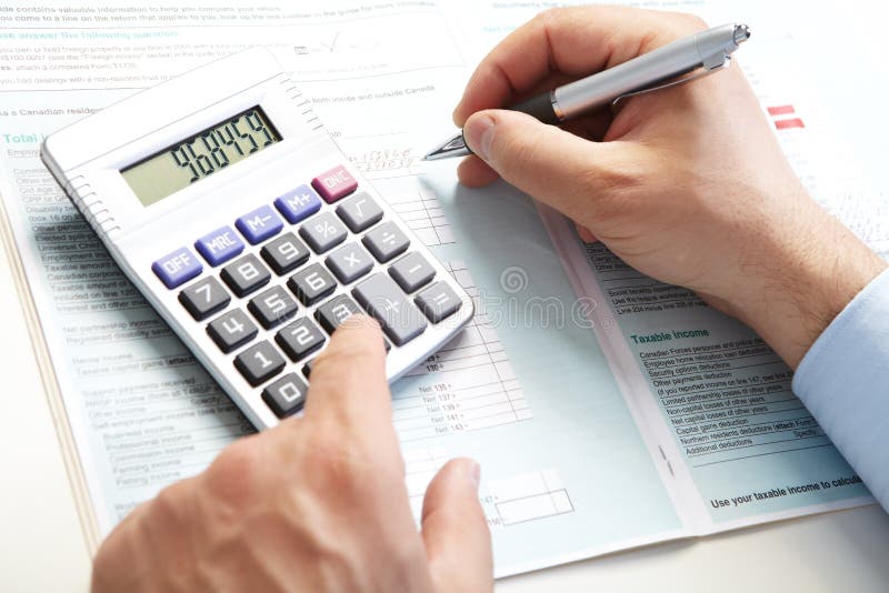 The Businessman and Calculator Stock Photo - Image of technology ...