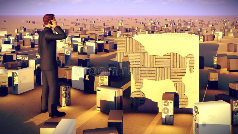 Businessman Calling for Help when Computers Compromised by Viruses 3d ...