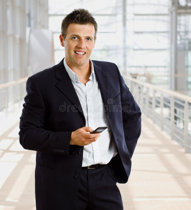 Businessman Calling on Mobile Phone Stock Photo - Image of cheerful ...