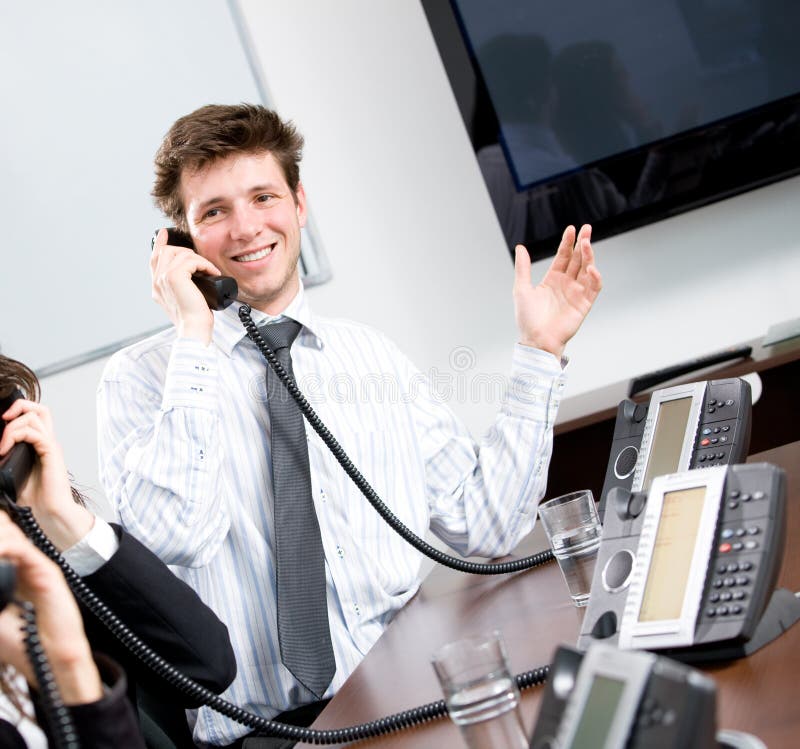 Businessman Calling on Phone Stock Image - Image of communication ...