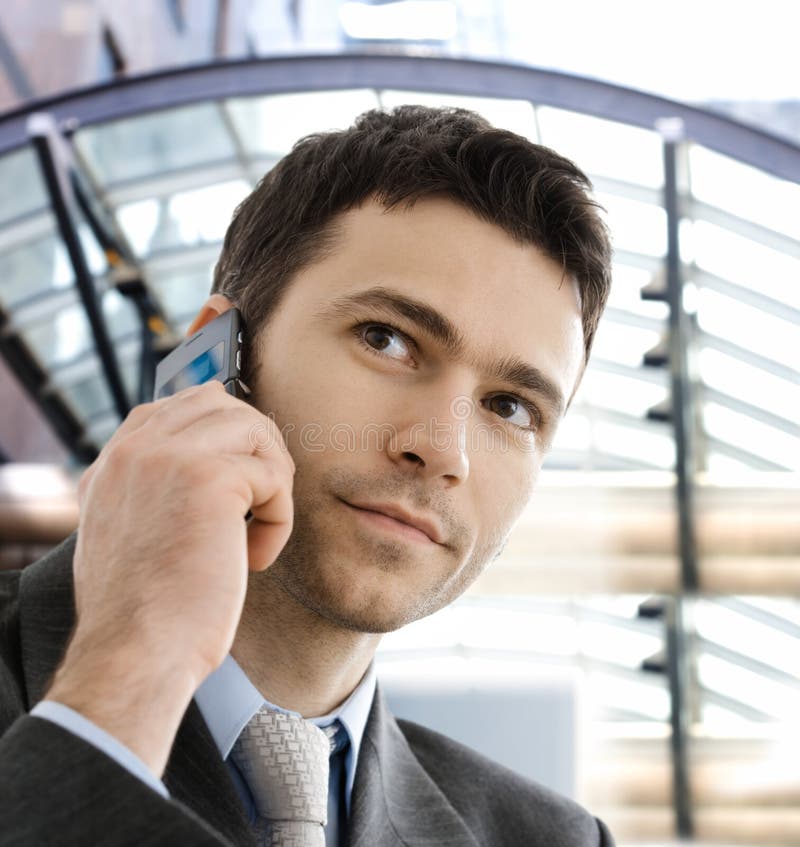 Young Man Calling on Mobile Phone Stock Image - Image of call, handsome ...