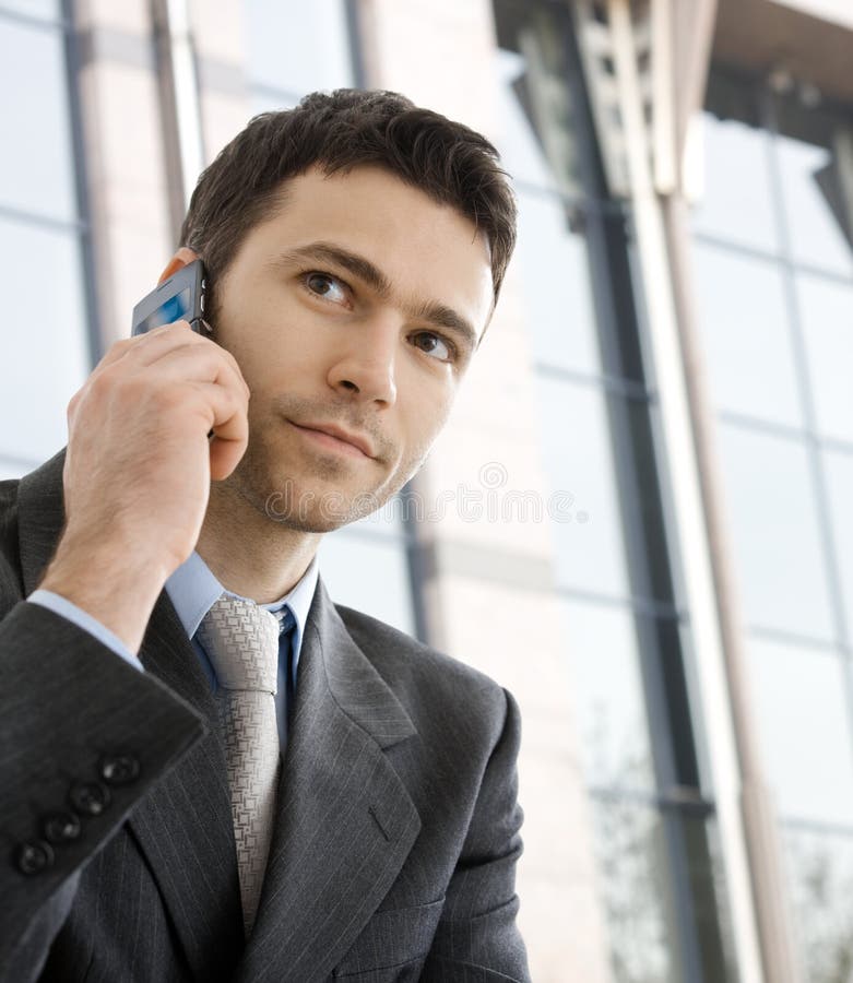 Young Man Calling on Mobile Phone Stock Image - Image of call, handsome ...