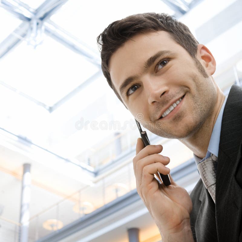 Young Man Calling on Mobile Phone Stock Image - Image of call, handsome ...