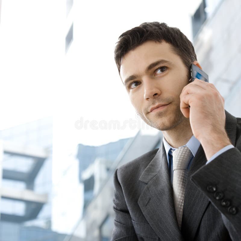 Young Man Calling on Mobile Phone Stock Image - Image of call, handsome ...