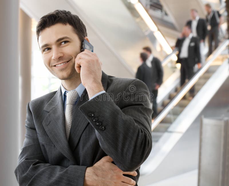 Young Man Calling on Mobile Phone Stock Image - Image of call, handsome ...