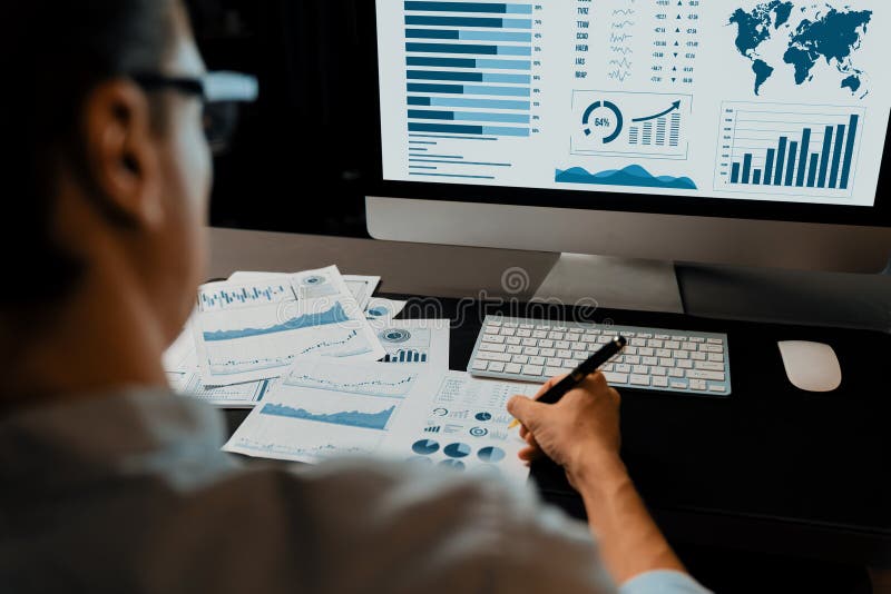 Businessman Calling for Consulting Business, Pointing on Pc. Pecuniary ...