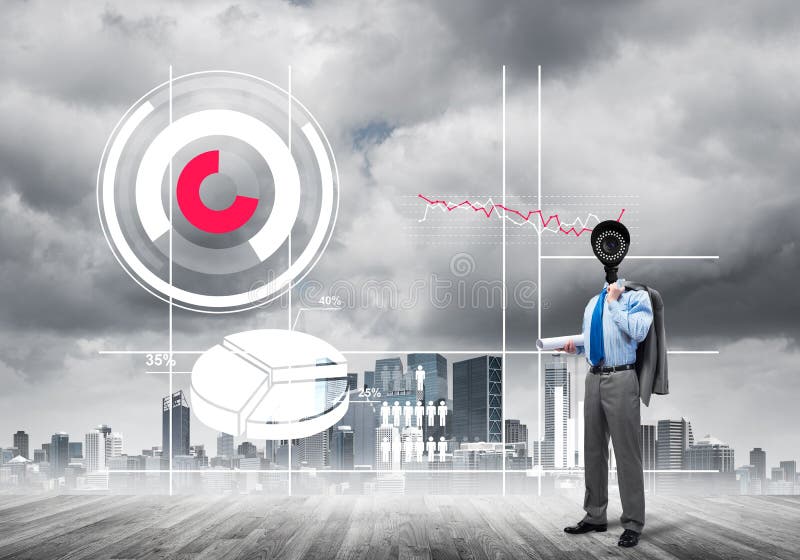 Concept of Security and Privacy Protection with Camera Headed Man Stock ...