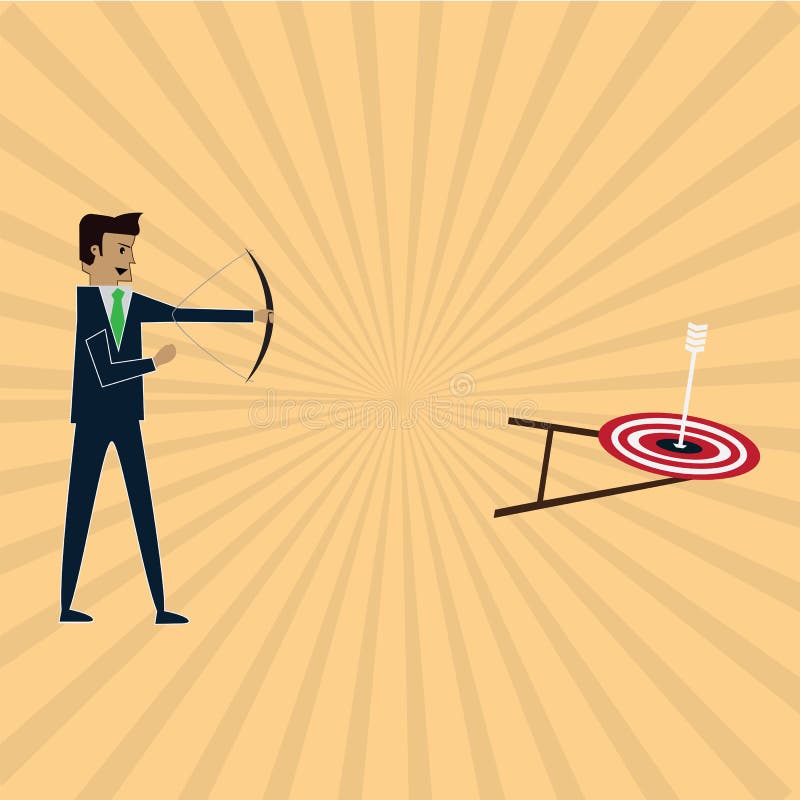 Businessman Can Shooting on Middle the Target Stock Vector ...