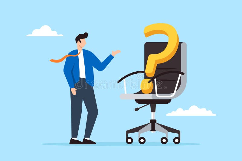 Businessman Candidate Looking Question Mark on Office Chair in Flat ...