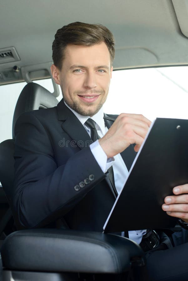 Businessman in the Car stock image. Image of luxury, handsome - 40593161