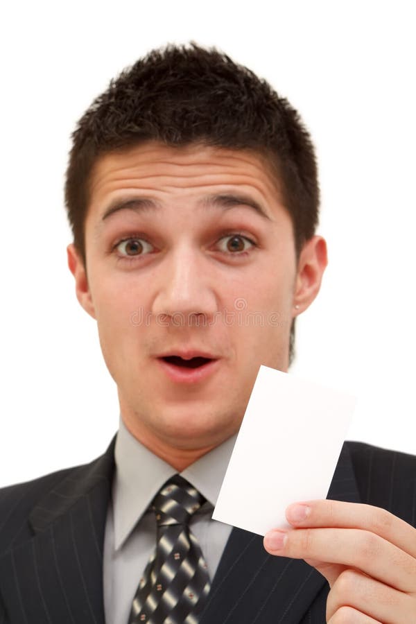 Businessman with card stock photo. Image of business - 15836948