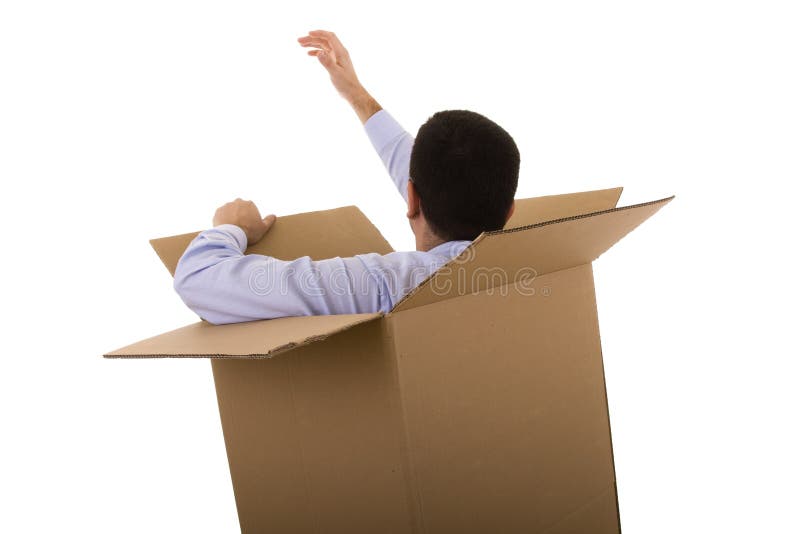 Reaching Into A Cardboard Box Stock Photo - Image of space, cardboard ...