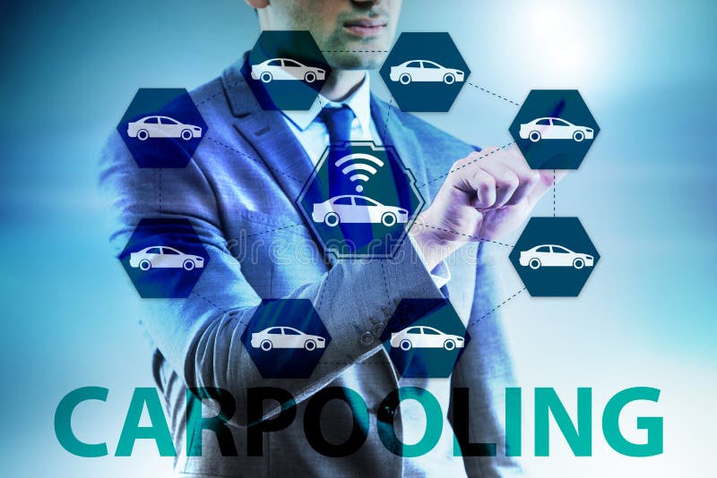 The Businessman in Carpooling and Carsharing Concept Stock Image ...