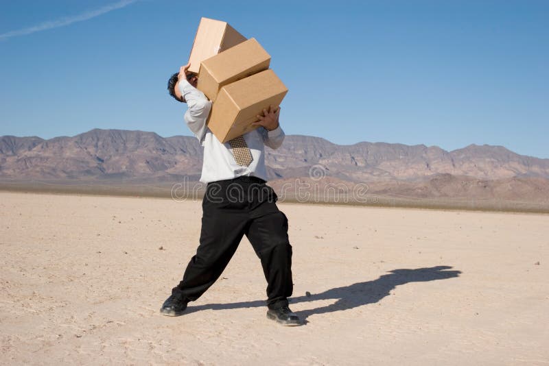 Businessman carrying boxes stock photo. Image of attractive - 3809802