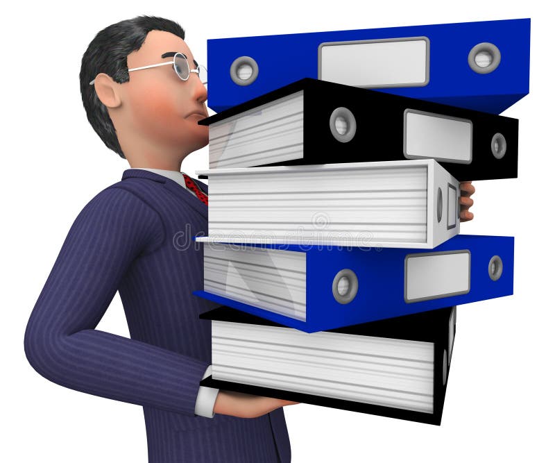 Businessman Carrying Files Represents Administration Folders and Answer ...