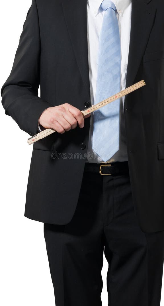 Businessman Carrying a Ruler Stock Image - Image of hold, male: 28037213