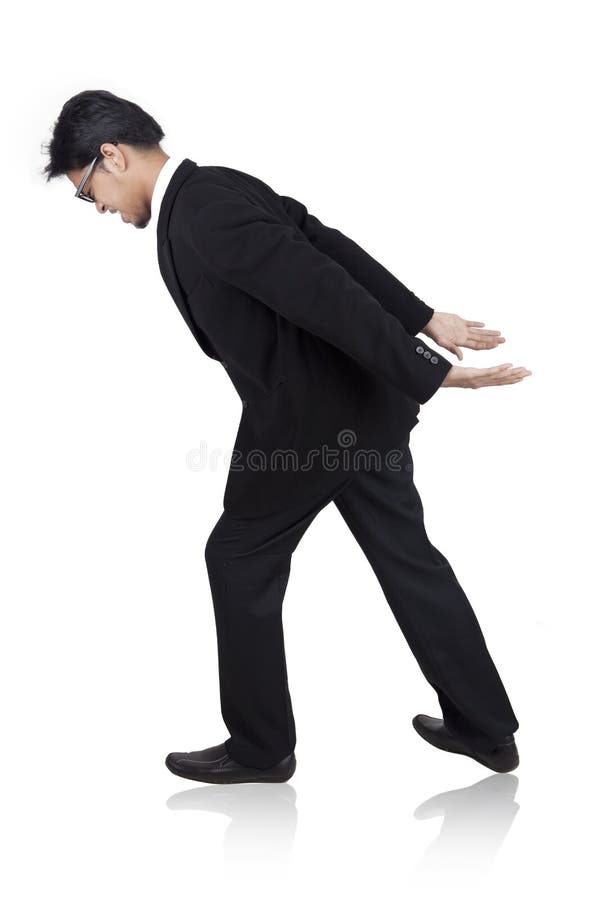 Businessman Carrying Something Heavy on His Back Stock Photo - Image of ...