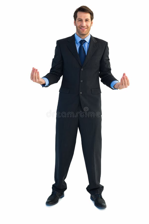 Businessman Carrying Something with His Hands Stock Image - Image of ...
