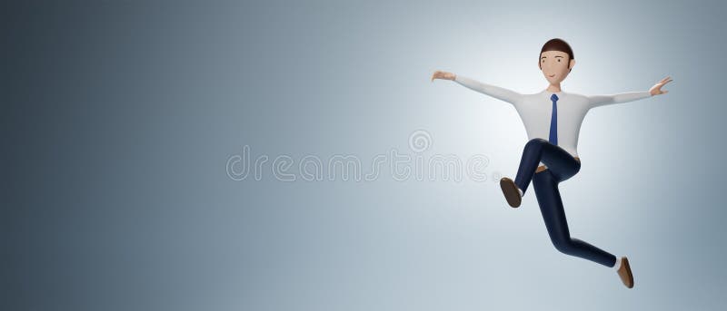 Businessman Cartoon Character Jumping Pose Stock Illustration ...