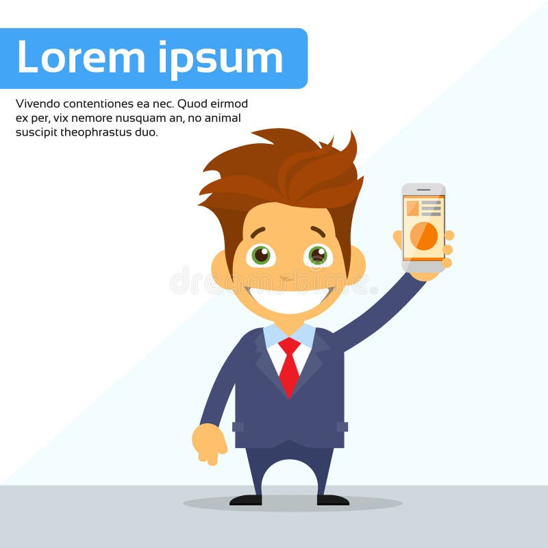 Businessman Cartoon Character Using Cell Smart Stock Vector ...