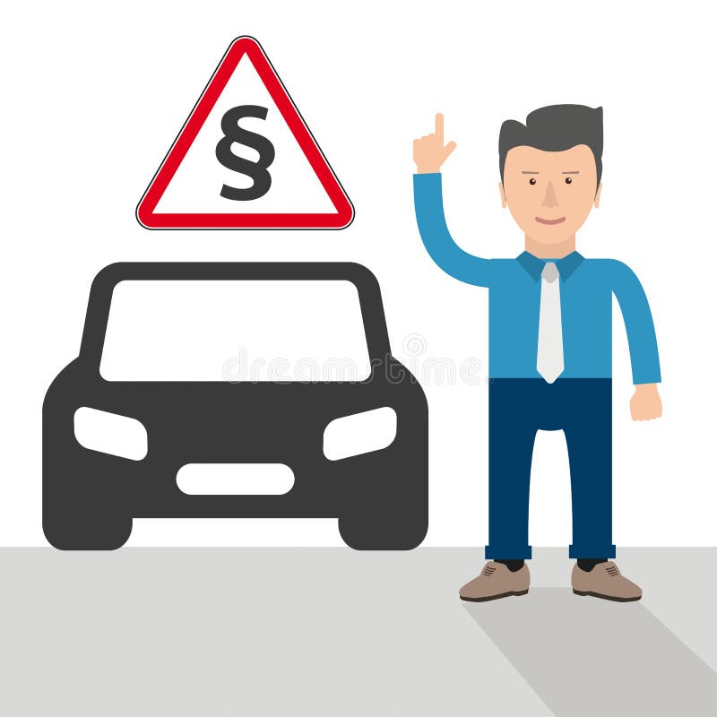 Cartoon Businessman Hint Car Warning Triangle Paragraph Stock Vector ... Cartoon Businessman Hint Car Warning Triangle Paragraph Stock Vector ...