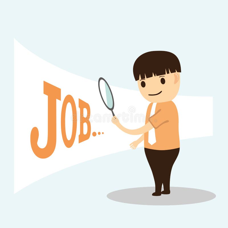 Businessman Cartoon Looking for Work Stock Vector - Illustration of ...