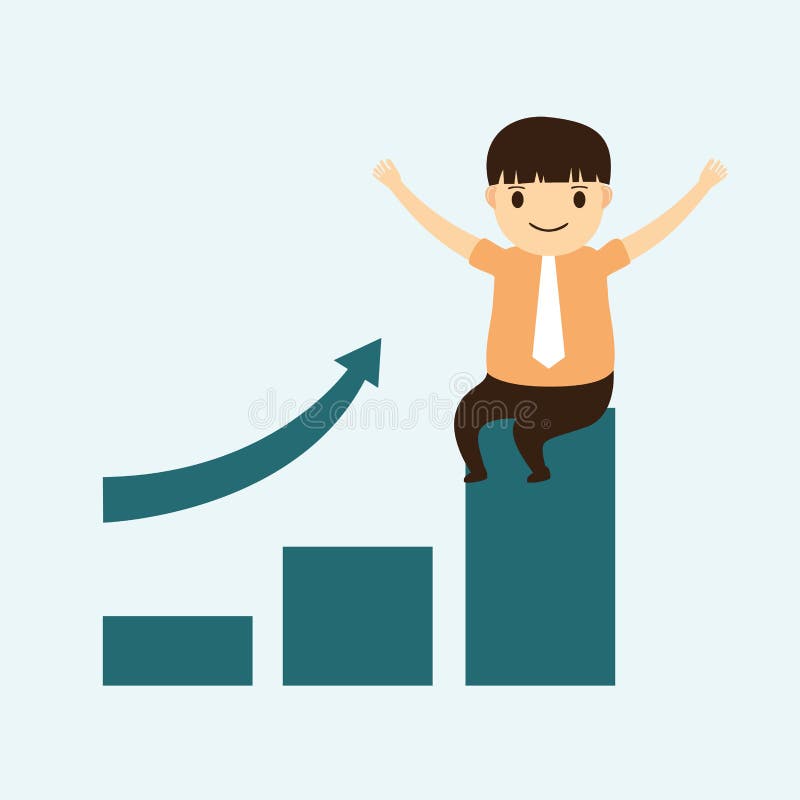 Businessman Cartoon with Success Concept Stock Vector - Illustration of ...