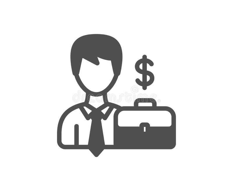 Businessman with Case Icon. Vector Stock Vector - Illustration of ...